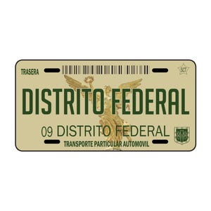 Distrito Federal Mexico Car Plate Aluminum License Plate Mexican Mexico ...