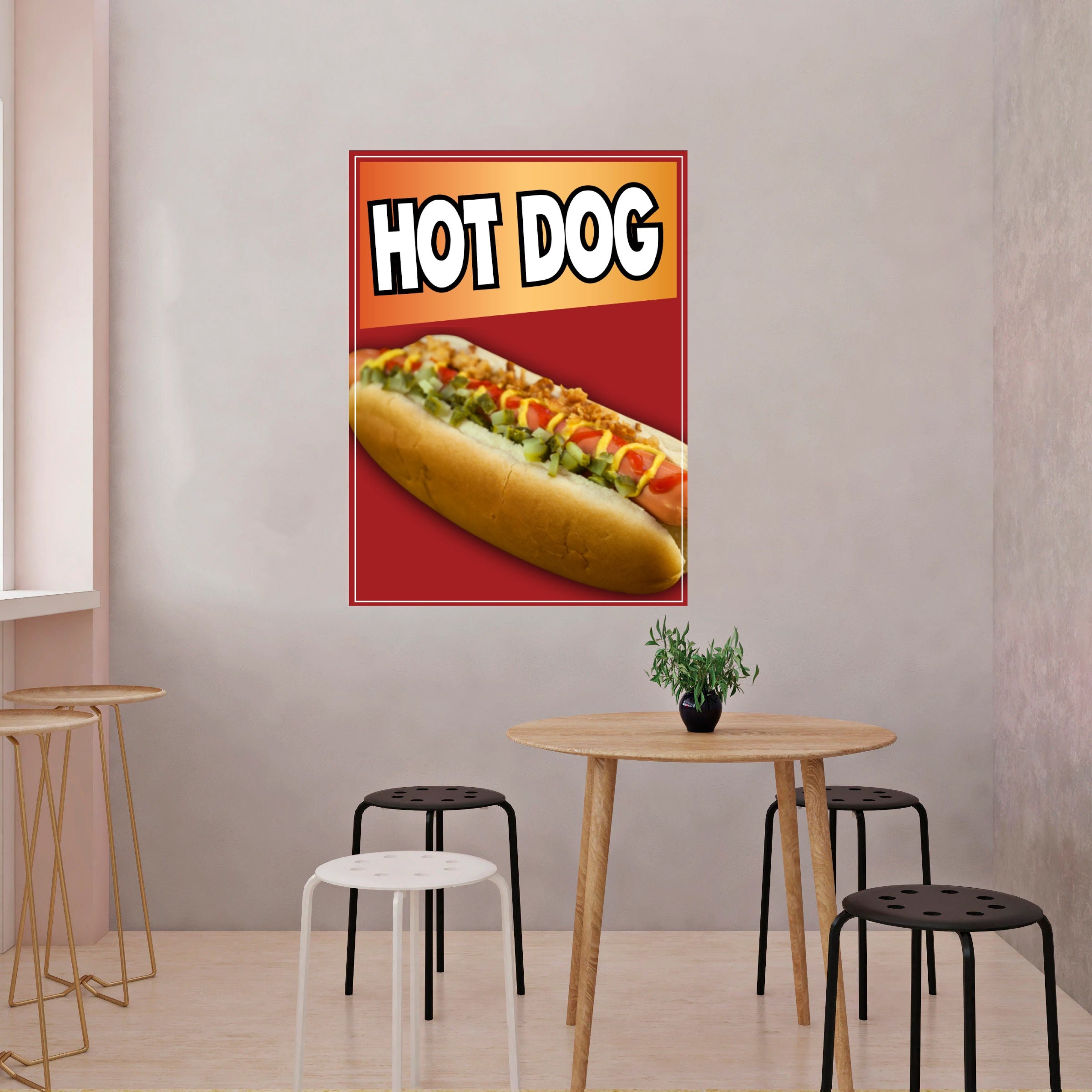 Hot Dog Sticker Window Decal Truck Concession Vinyl Restaurant Wall ...