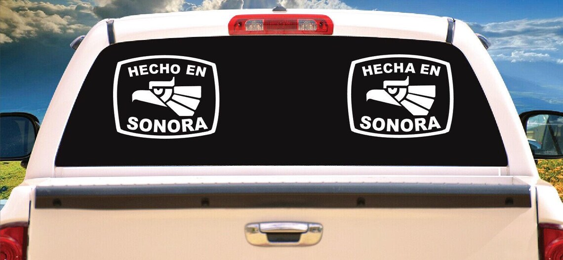 Hecho En Sonora Letters Decal Car Window Laptop Flag Vinyl Sticker ...