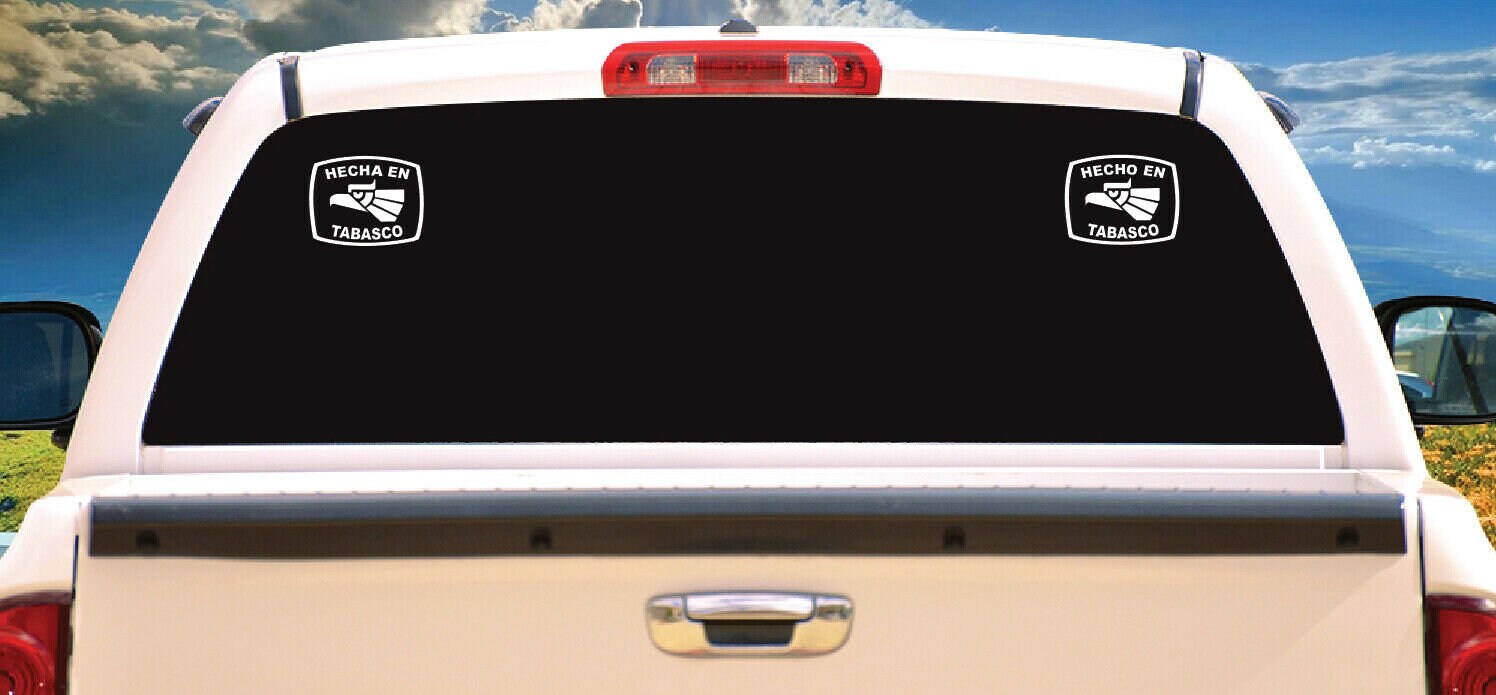 Hecha En Tabasco Letters Decal Car Window Laptop Flag Vinyl Sticker ...
