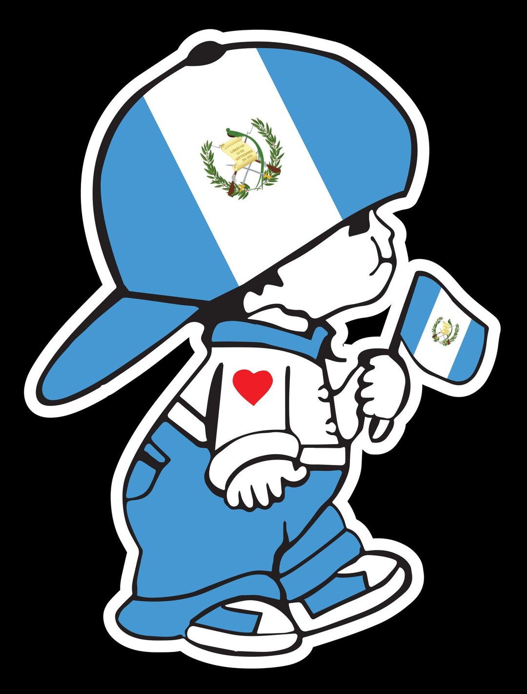 Guatemalan Boy Decal Car Window Vinyl Sticker Guatemala Flag With Boy ...