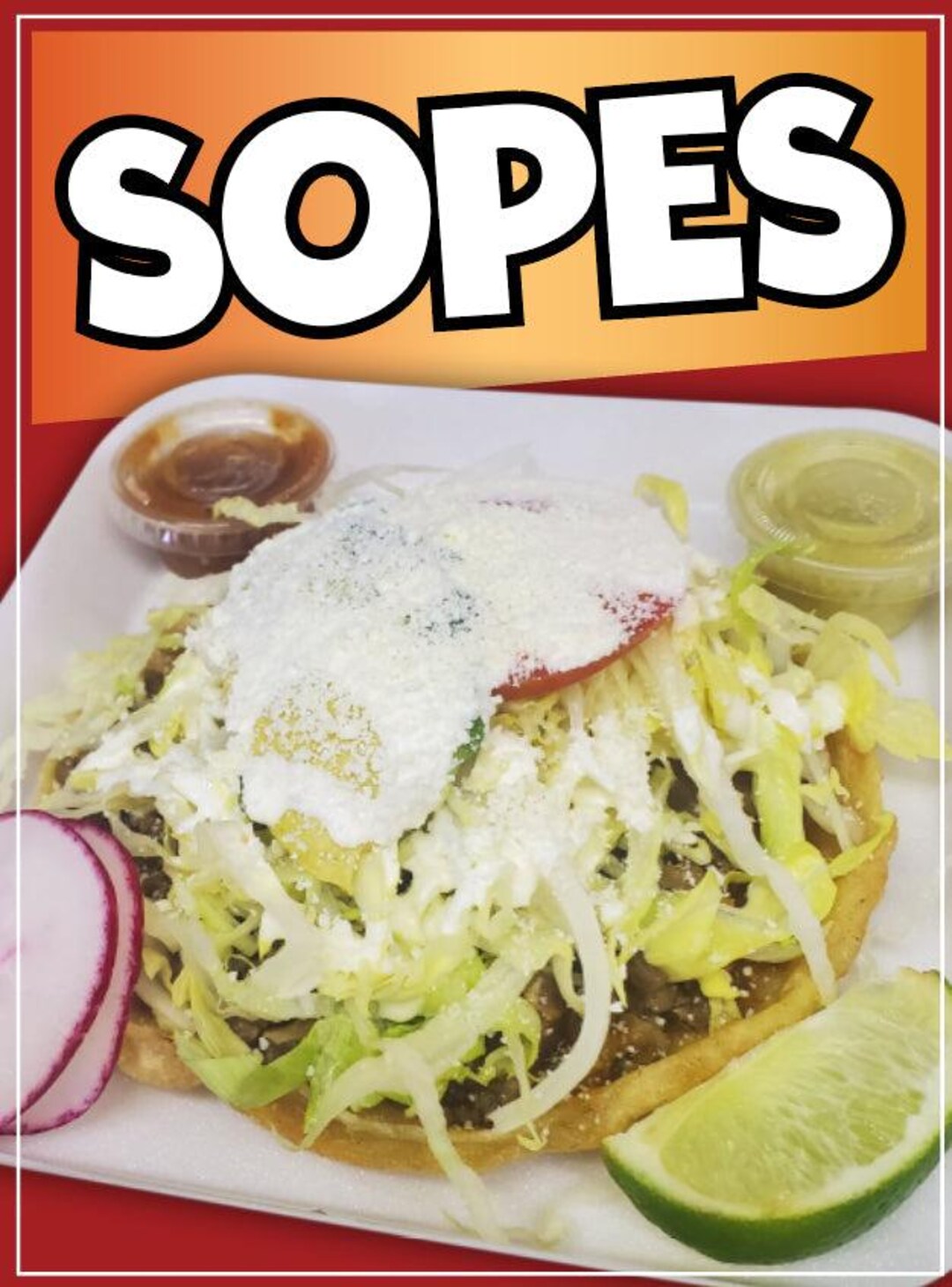 Sopes Decal Window Sticker Mexican Food Truck Concession Vinyl ...