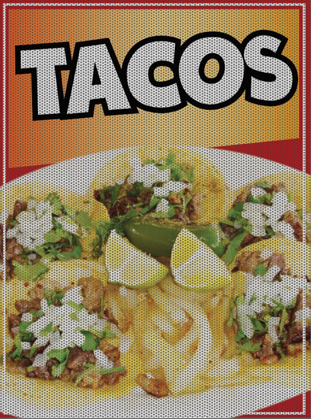 Tacos PERFORATED Window Graphic Decal Sticker Perforated Vinyl Mexican ...