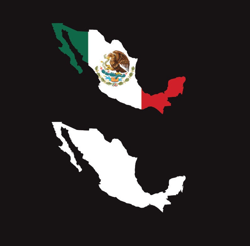 Mexico Map Decal Car Window Laptop Map Vinyl Sticker Mexico Mapa ...