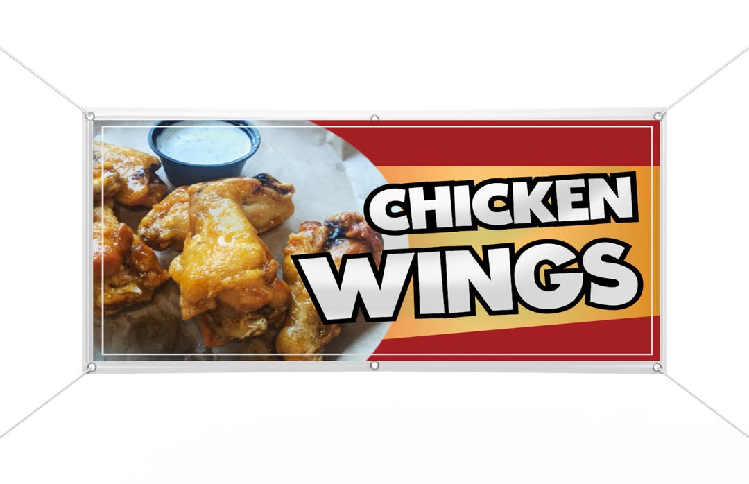Chicken Wings Vinyl Banner Advertising Sign Full Color Any Size Indoor ...