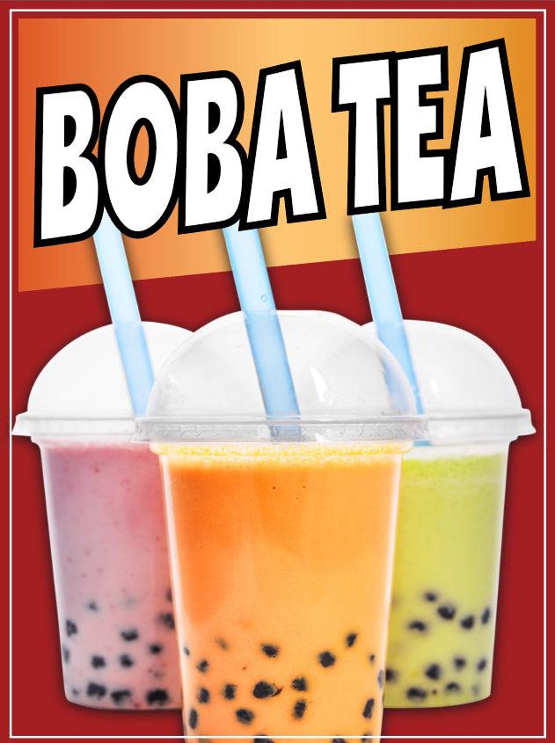 Boba Tea Sign Boba Decal Window Sticker Truck Concession Vinyl ...