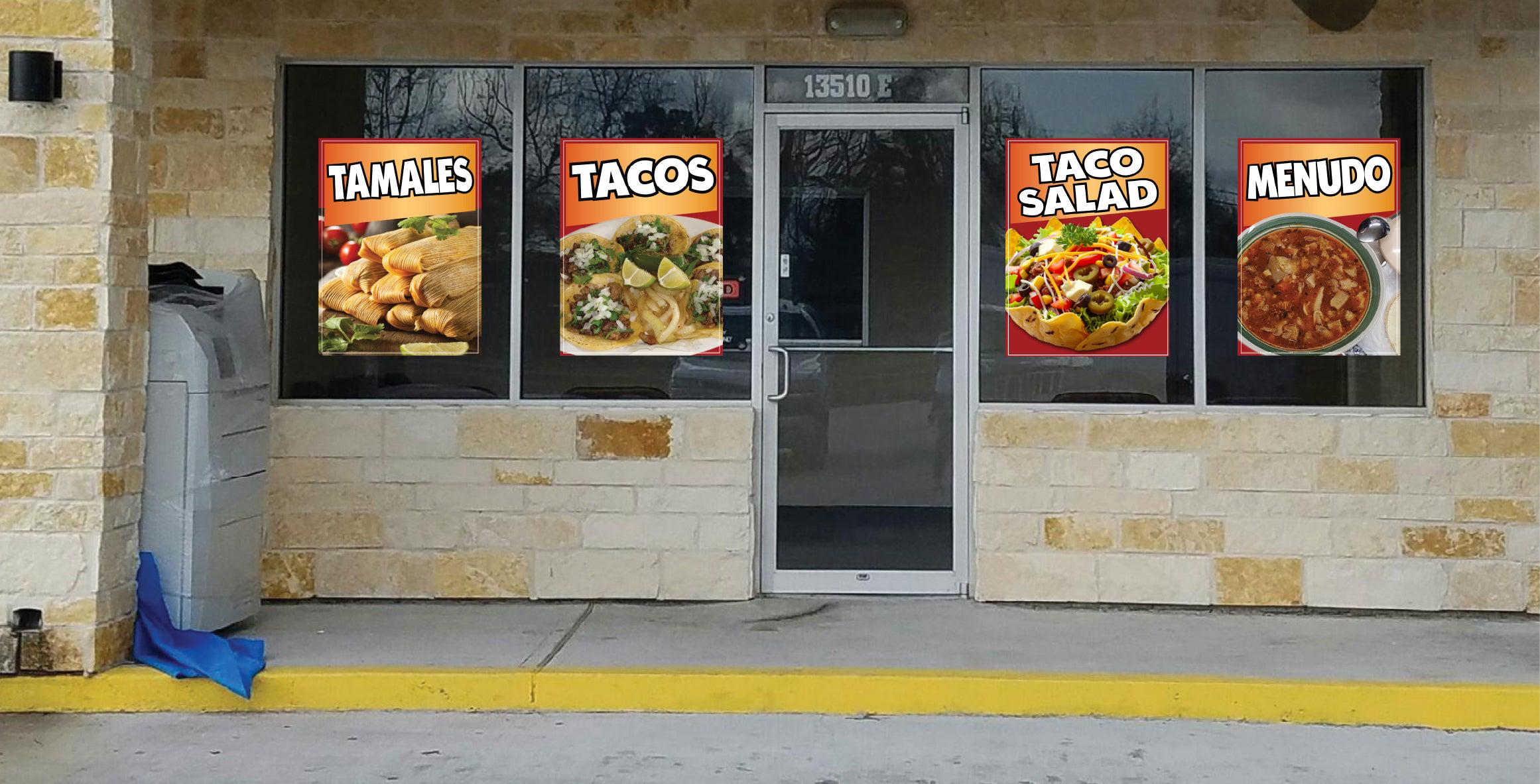 Taco Salad Decal Window Sticker Truck Concession Vinyl Restaurant Taco ...