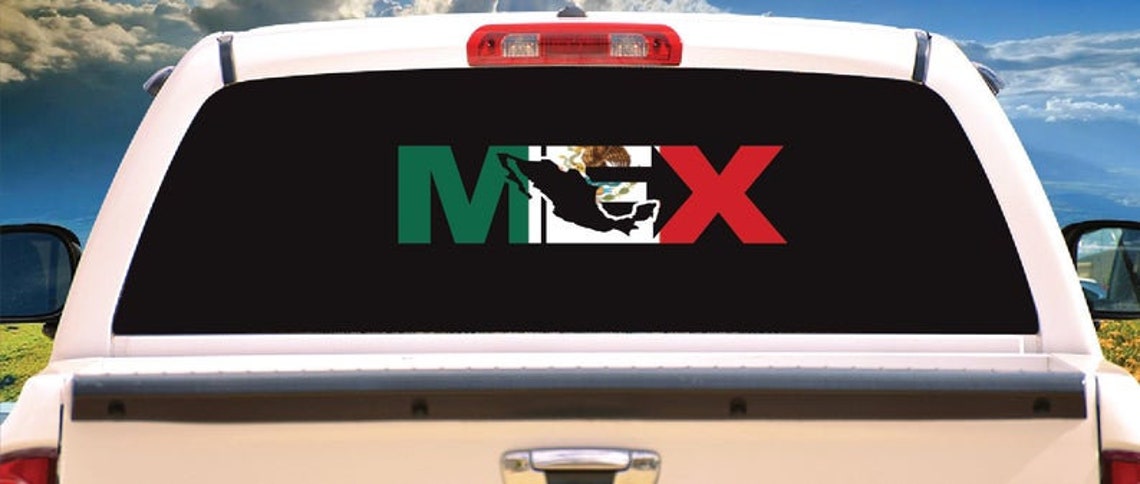 Mexico Letters Decal Car Window Laptop Map Vinyl Sticker Estado DF Mex Trokiando Trucks Vehicle ...