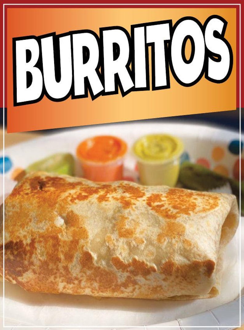 Burritos Decal Window Sticker Mexican Food Truck Concession Vinyl ...