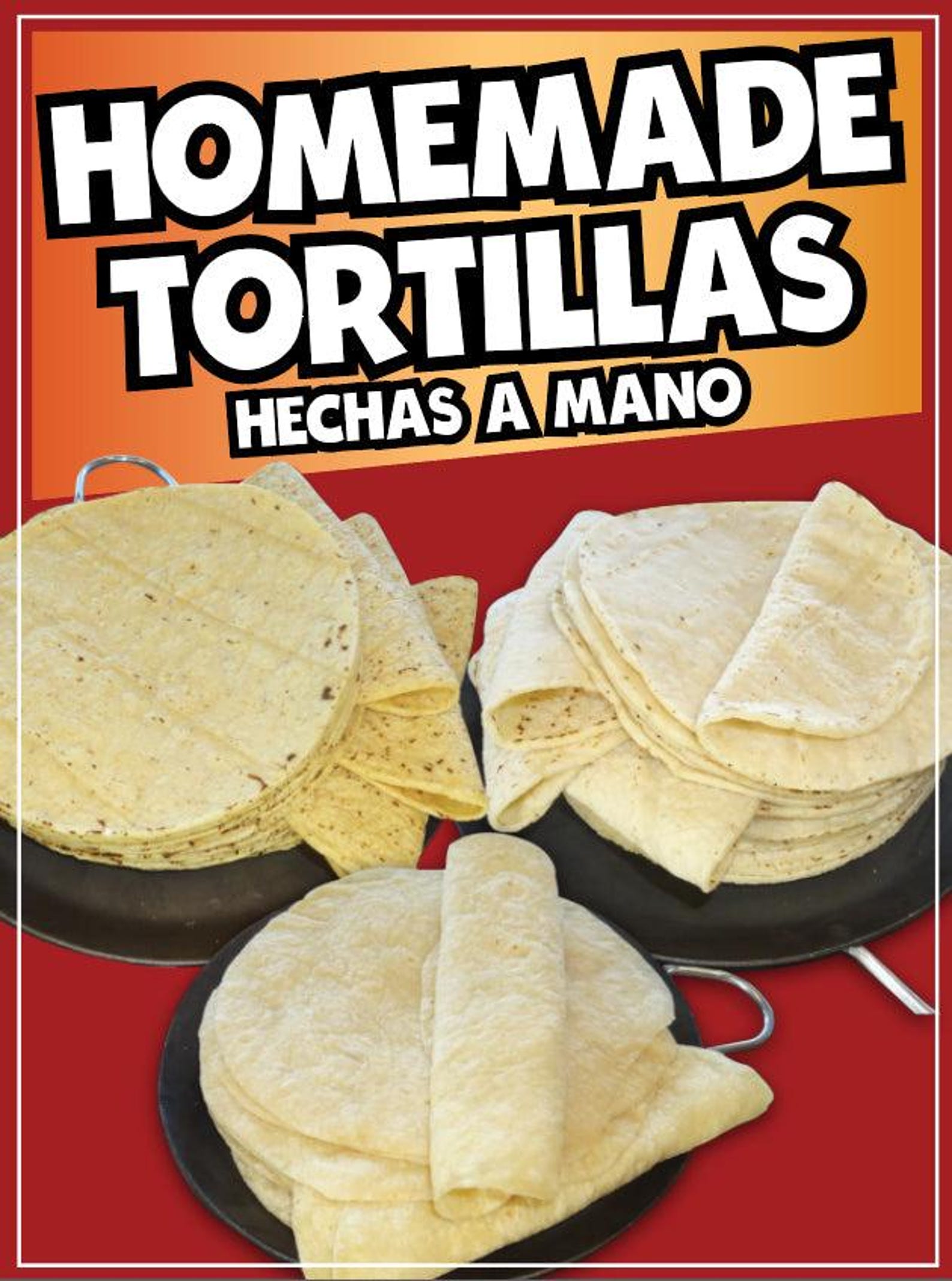 Homemade Tortillas Sticker Window Decaltruck Concession Vinyl ...