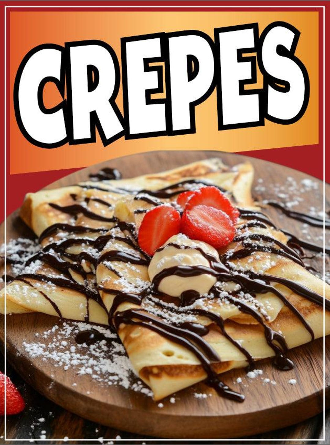 Crepes Sign Decal Window Sticker Truck Concession Vinyl Restaurant ...