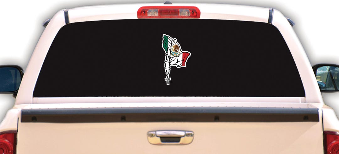 Praying Hands Decal Mexican Flag Car Window Laptop Mexican Flag Rosary ...