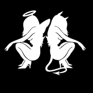 Angel and Devil Decal Car Window Laptop Map Vinyl Sticker Vehicle ...