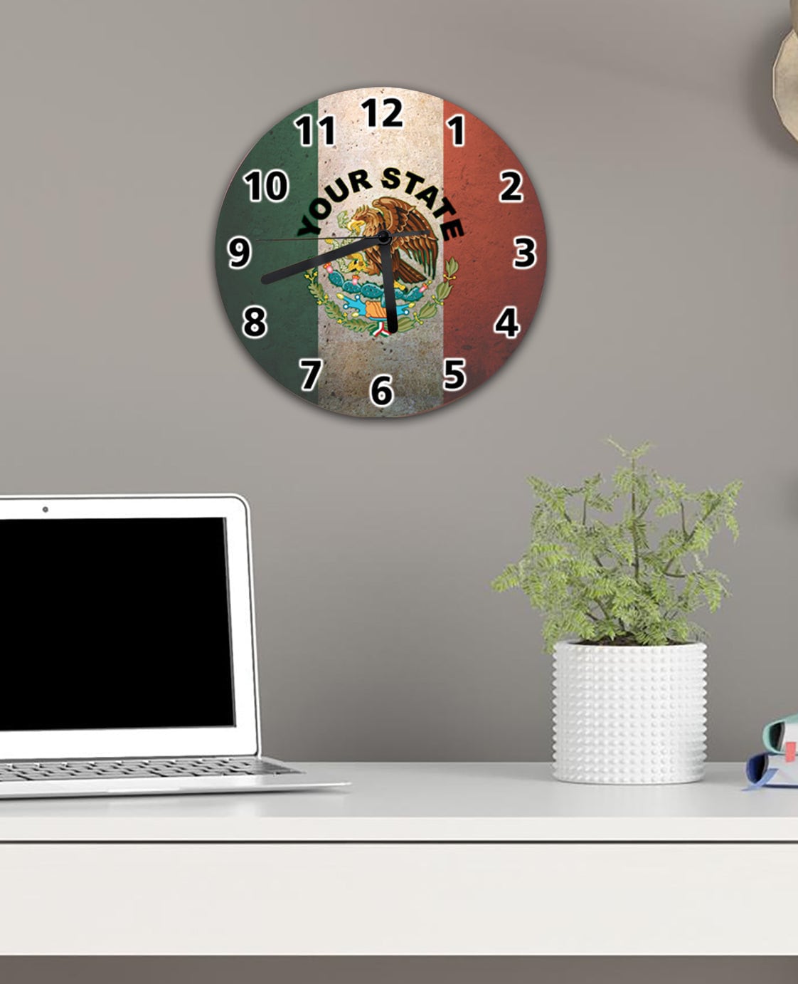 Mexico Escudo Wall Clock | Mexican Flag Clock | Eagle Clock | Mexico ...