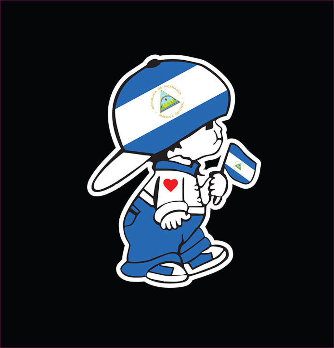 Nicaragua Boy With Flag Decal Car Window Vinyl Sticker Nicaraguan Flag ...