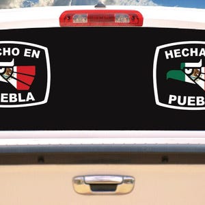Hecho En Puebla Letters Decal Car Window Laptop Flag Vinyl Sticker Mexico GTO Mexican Sticker ...
