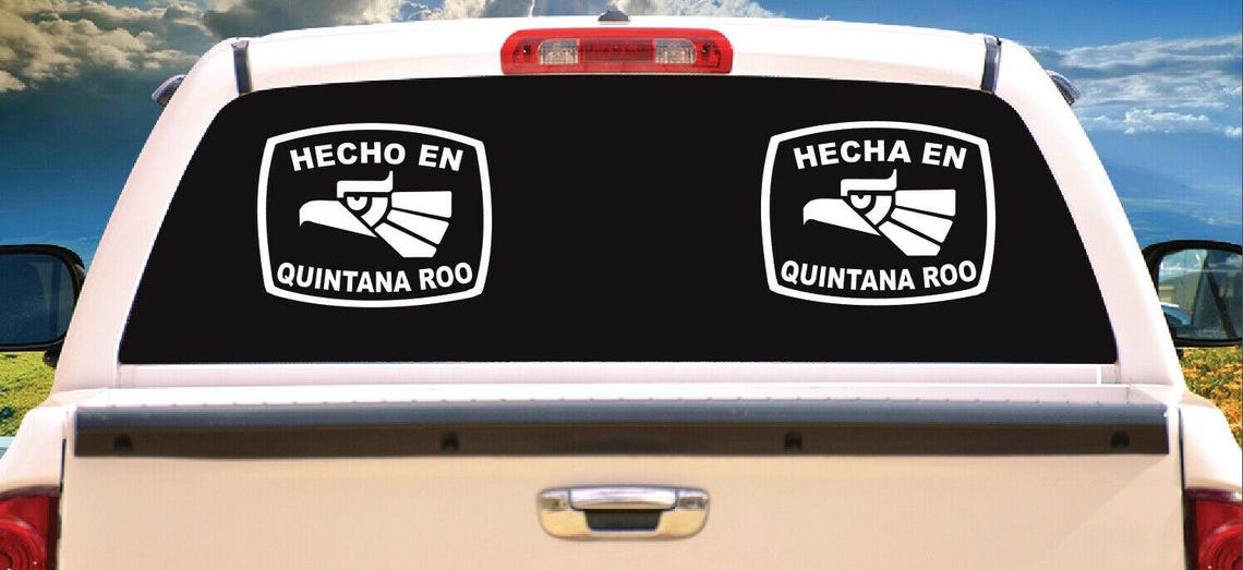 Hecho En Quintana Roo Letters Decal Car Window Laptop Flag Vinyl Sticker Mexico ROO Mexican ...