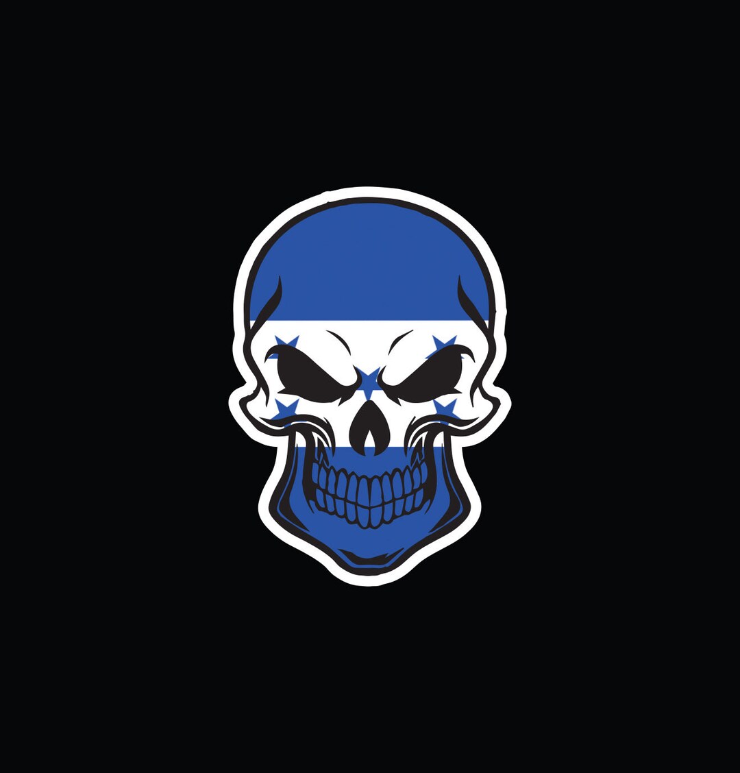 Honduras Skull Decal Car Window Laptop Vinyl Sticker Human Skeleton ...