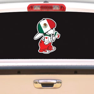 Mexican Boy Decal Car Window Vinyl Sticker Mexico Flag With Boy Sticker ...