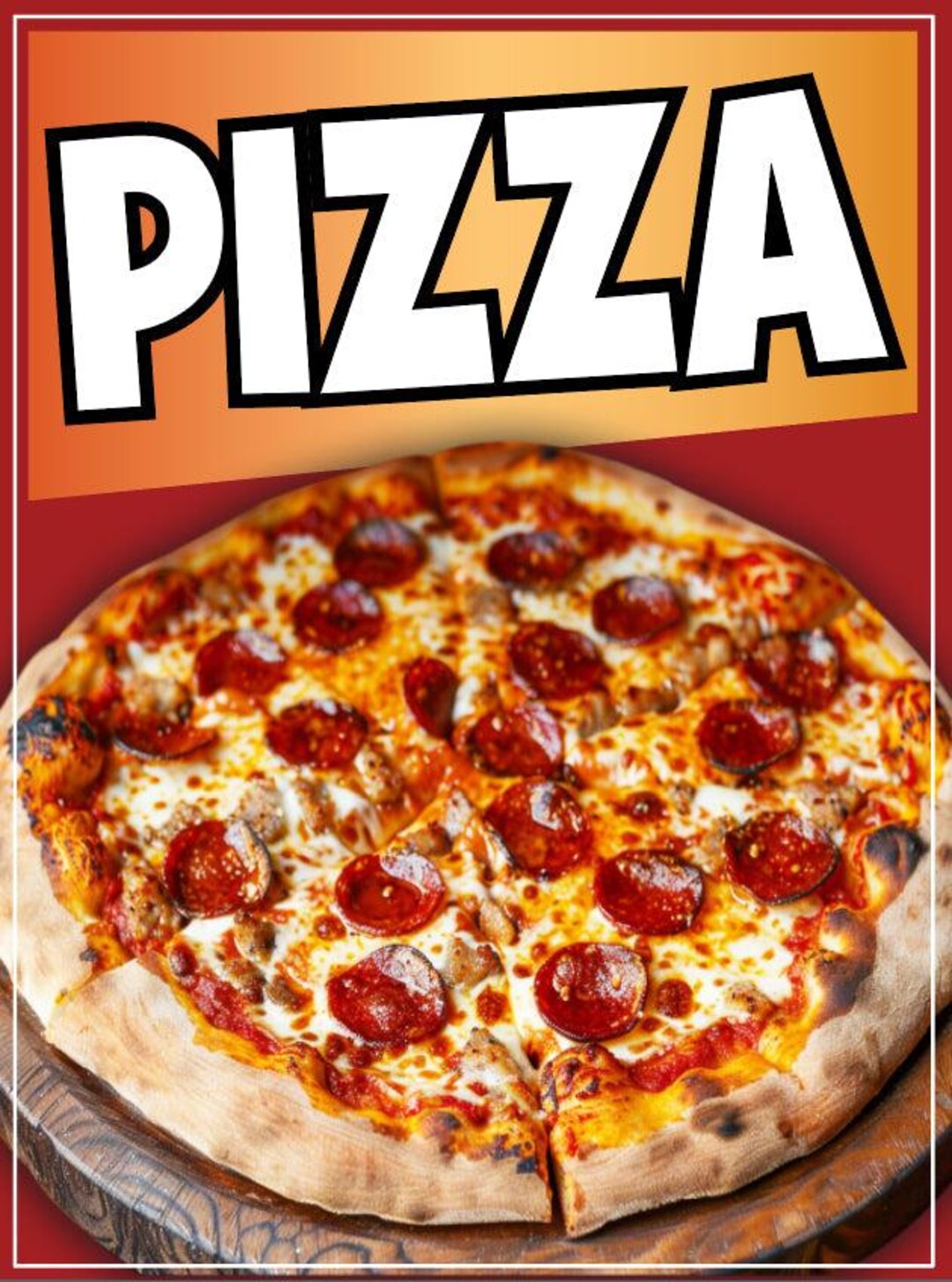 Pizza Sign Decal Window Sticker Truck Concession Vinyl Restaurant ...