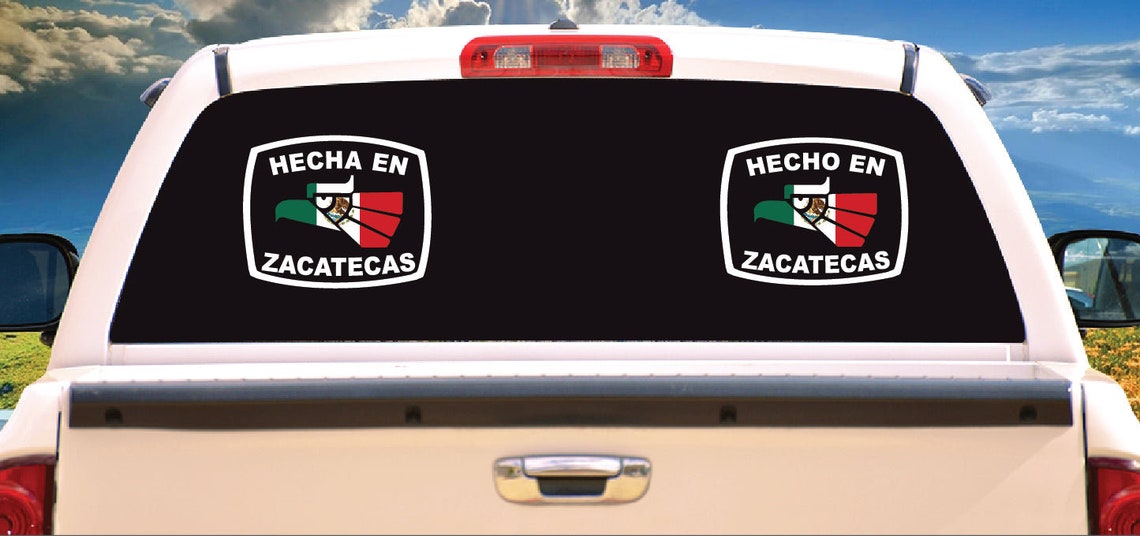 Hecho En Zacatecas Letters Decal Car Window Laptop Flag Vinyl Sticker Mexico ZAC Mexican Sticker ...