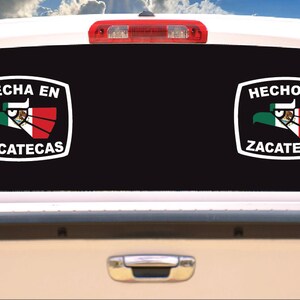 Hecho En Zacatecas Letters Decal Car Window Laptop Flag Vinyl Sticker Mexico ZAC Mexican Sticker ...