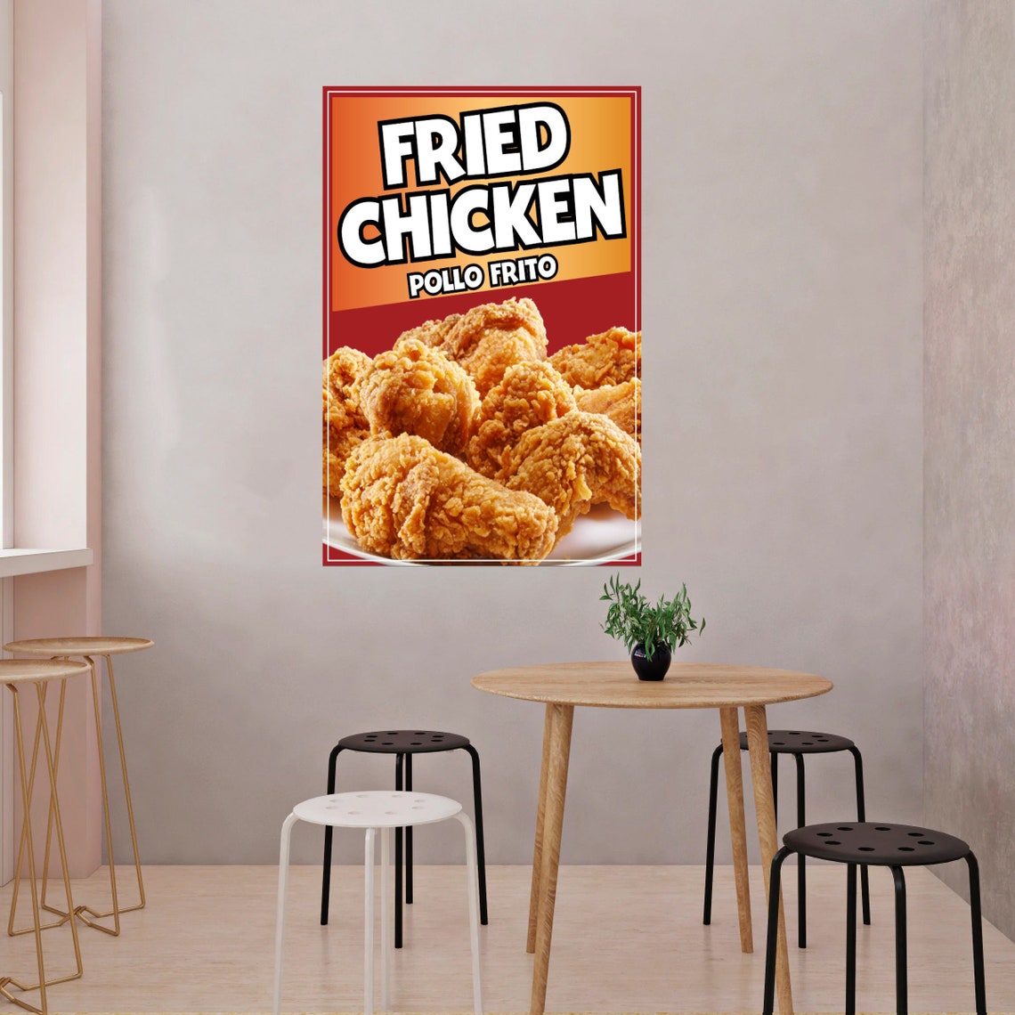 Fried Chicken Window Sticker Food Truck Concession Vinyl Restaurant ...