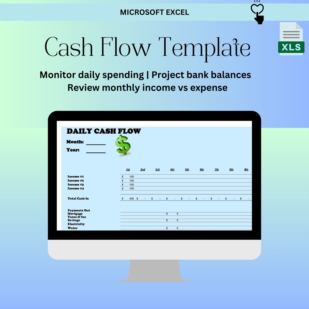 Excel Cash Flow Template, Financial Template, Money Management Template ...
