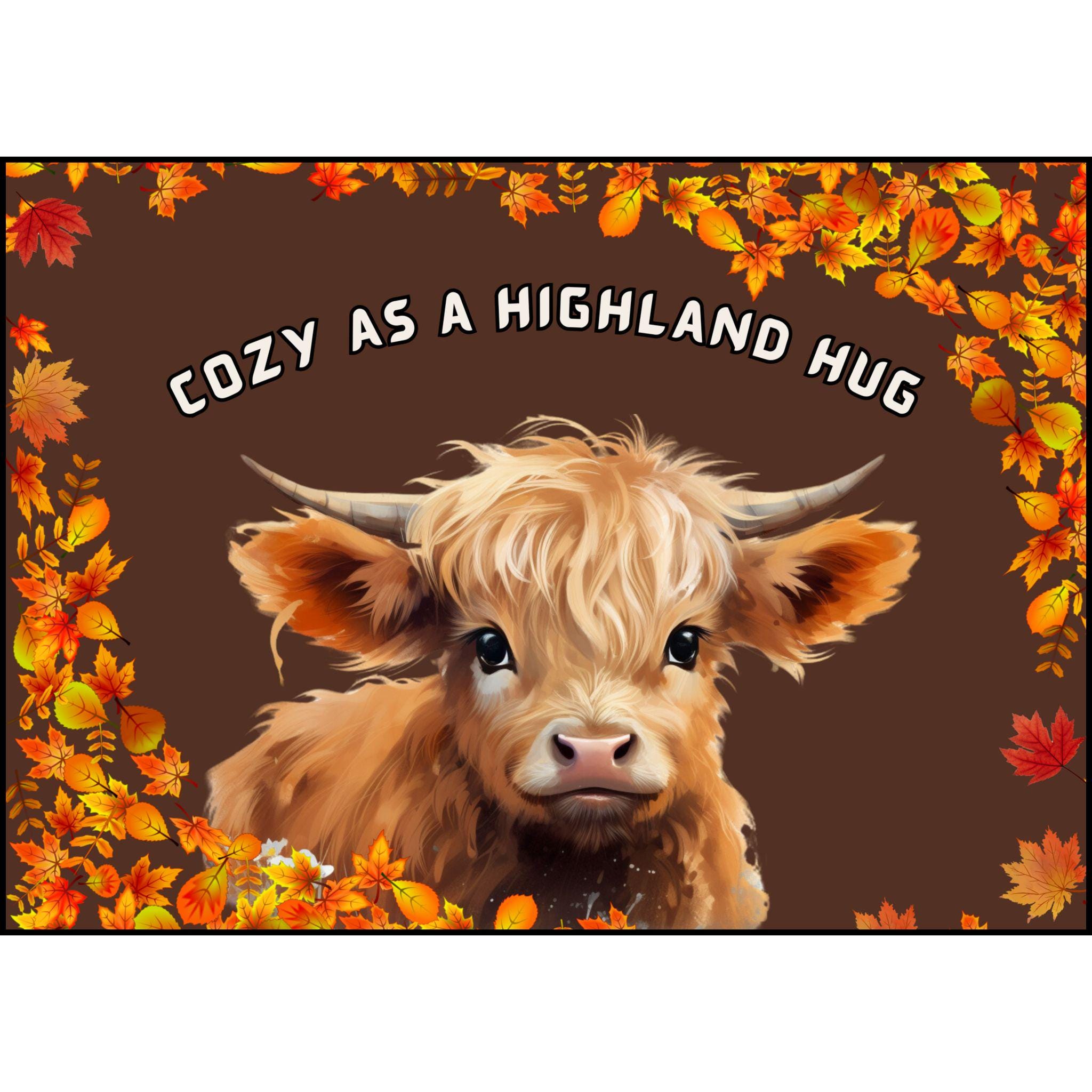 Highland Cow, Cozy as a Highland Hug, Sweet Dreams, Woven Blanket ...