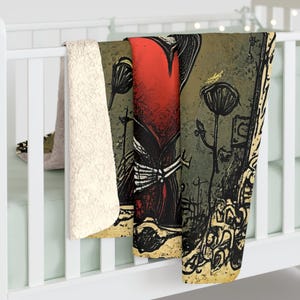 Goth Valentine's Day Blanket, Gothic Home Decor, Emo Heart Throw, Soft ...