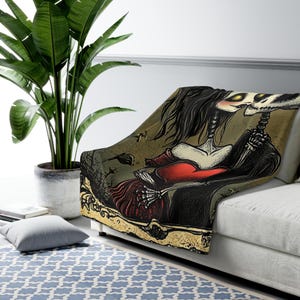 Goth Valentine's Day Blanket, Gothic Home Decor, Emo Heart Throw, Soft ...