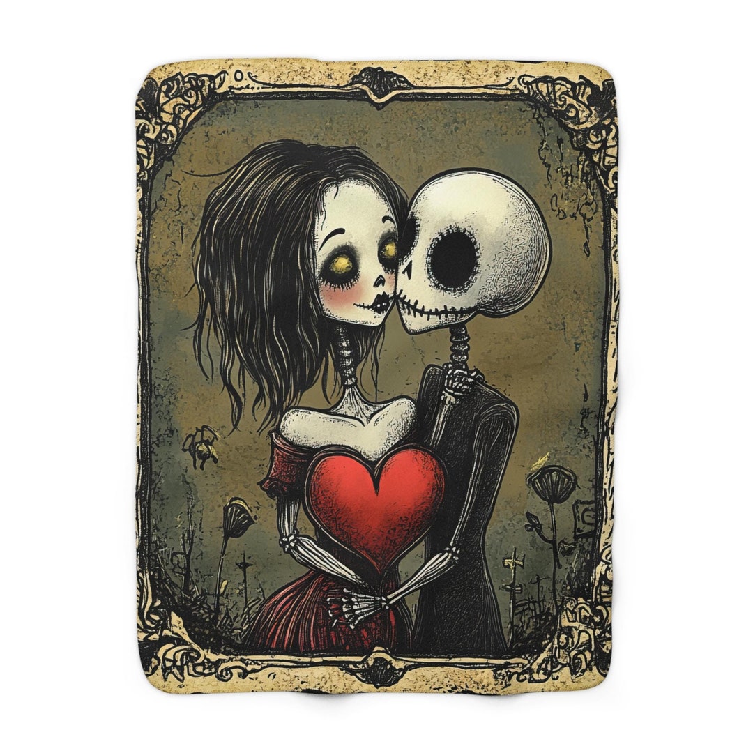 Goth Valentine's Day Blanket, Gothic Home Decor, Emo Heart Throw, Soft ...