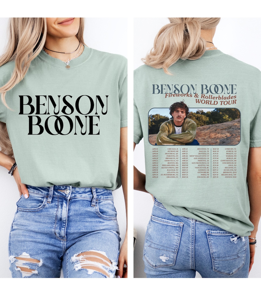 Benson Boone Comfort Colors Shirt, Fireworks and Rollerblades World ...