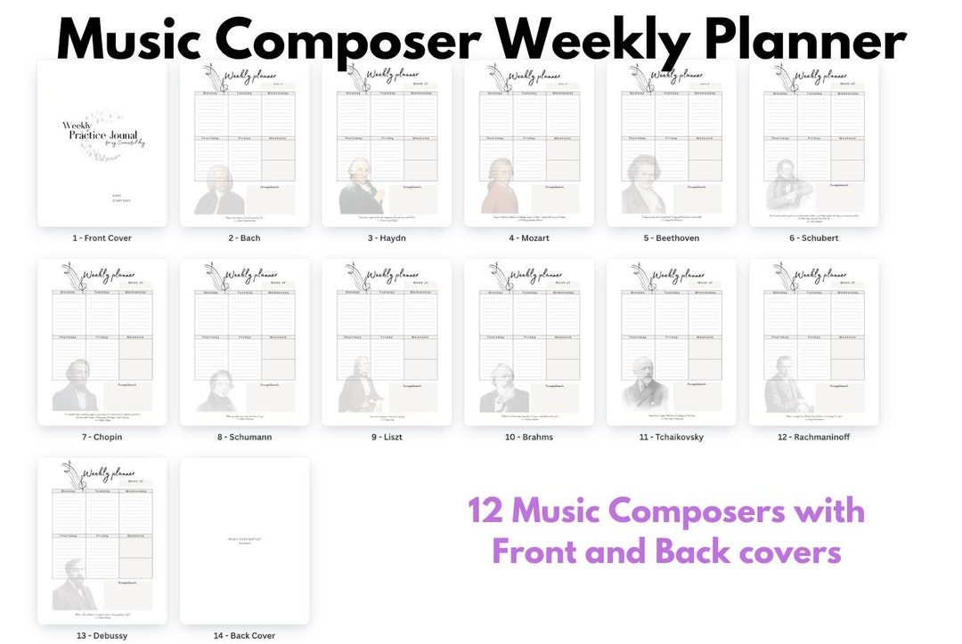 Music Composer Weekly Planner. Music Practice Planner. Music Practice ...