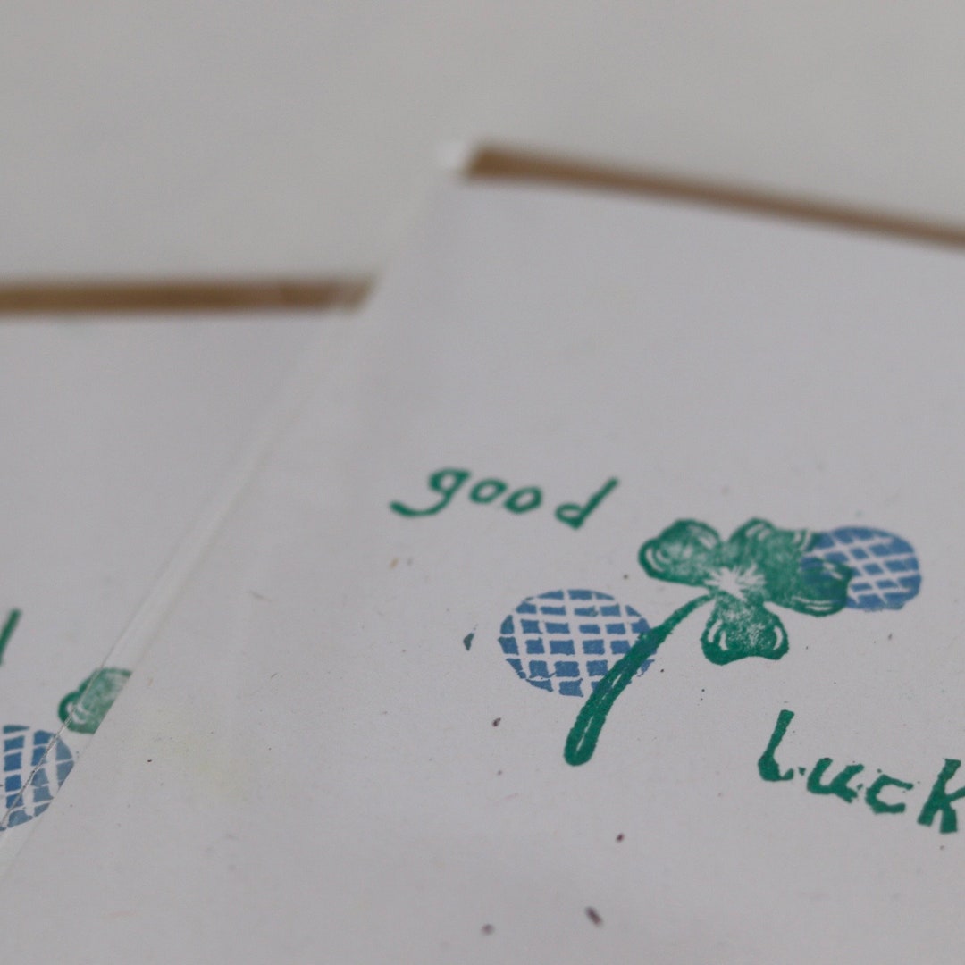 Hand Stamped ‘good Luck!’ - A6 Greeting Card - Etsy