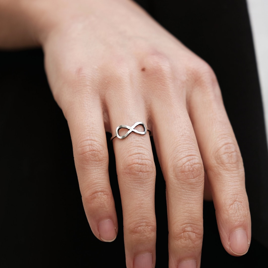 Stainless Steel Infinity Ring: Dainty Eternity Band, Gift for Wife - Etsy
