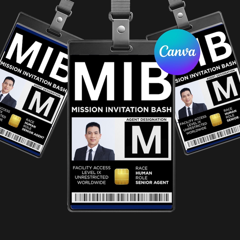 Printable Men in Black Id Badge - Etsy