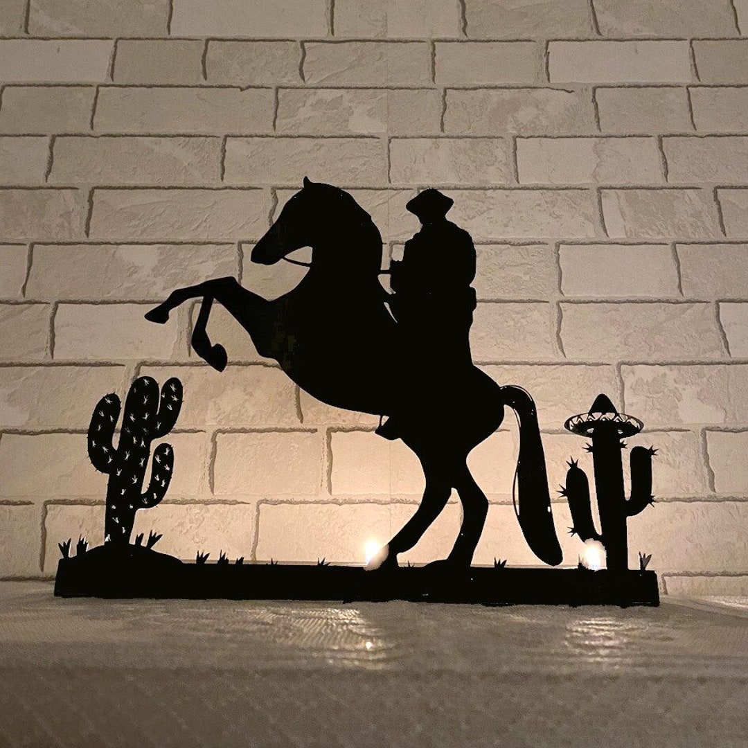 Rustic Cowboy Candle With Metal Holder Western Home Decor for Her Horse ...