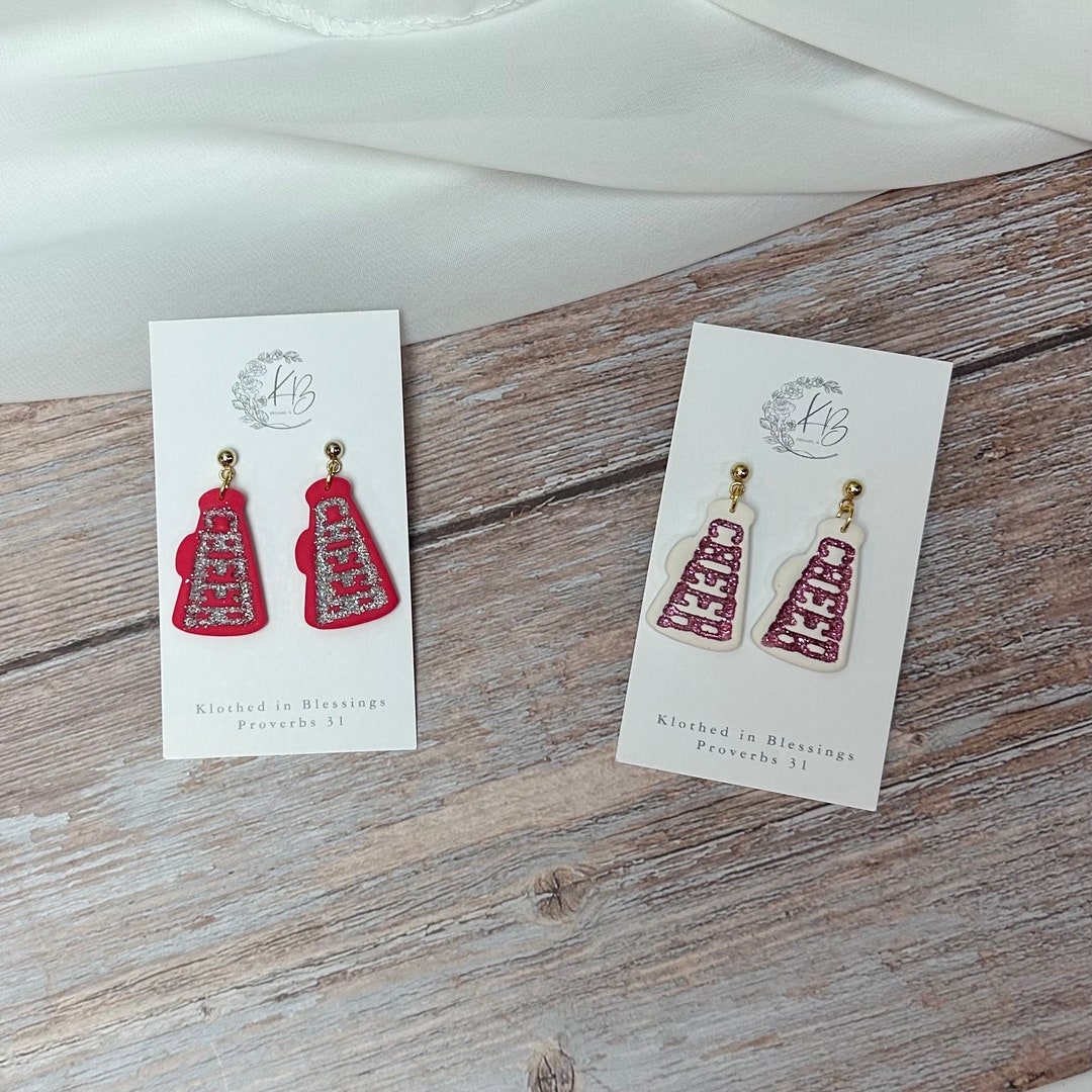 Cheer Megaphone Earring | Cheerleading Earring | Personalized Cheer ...