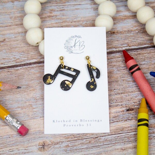 Music Note Earrings - Etsy