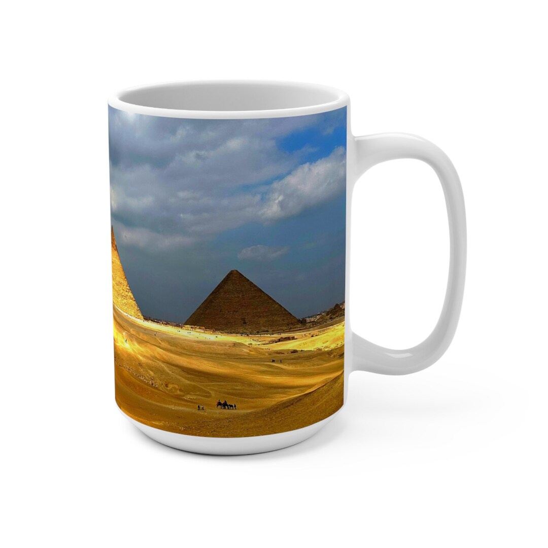 Great Pyramids of Giza Mug | 15oz Ceramic Coffee Mug With Panoramic ...