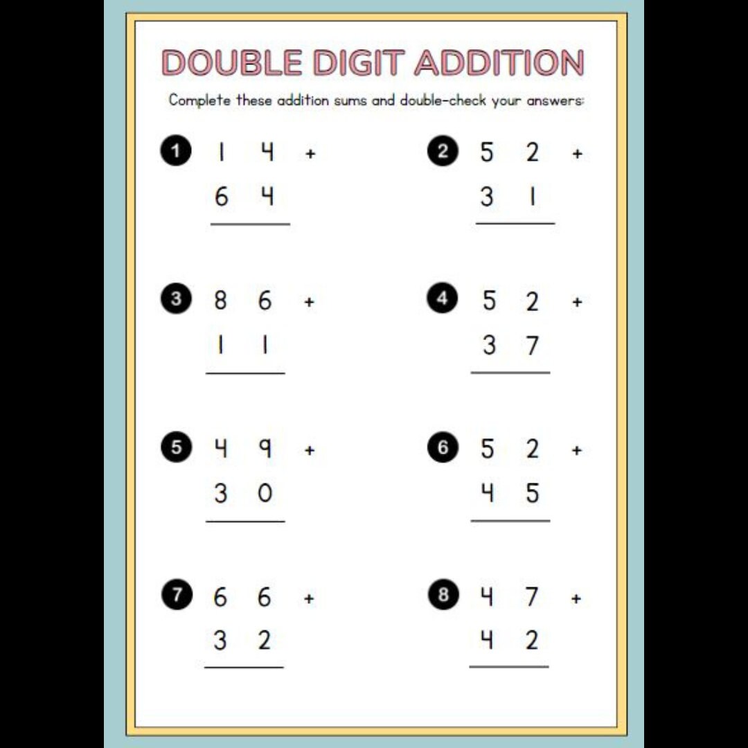 Kids Printable Math Worksheets, 1st and 2nd Grade Printable Worksheets ...