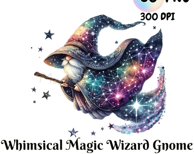 Whimsical Wizard Gnome Watercolor Clipart Set of 10 High Quality 300 ...