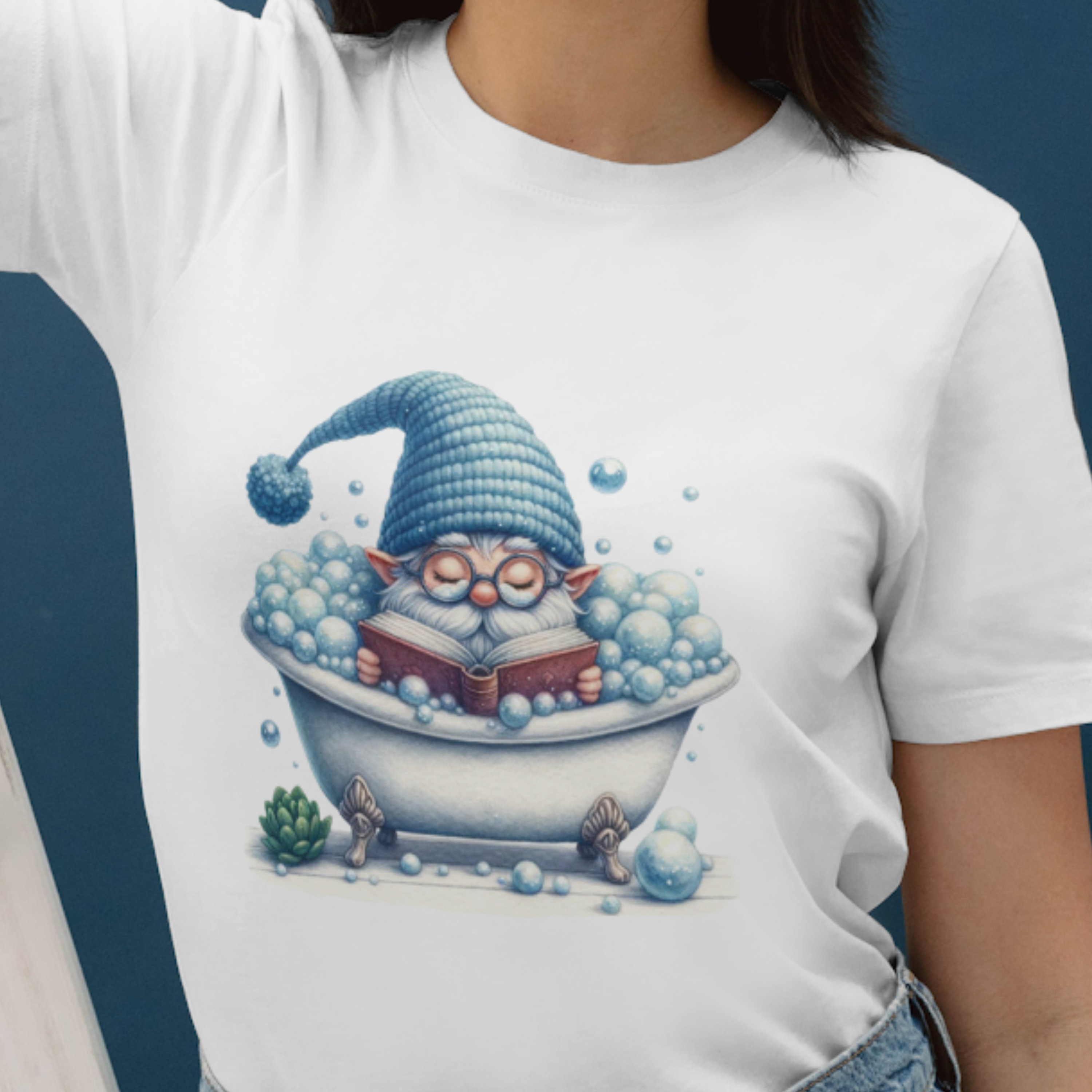 Bath Tub Shower Gnome Watercolor Clipart 50 Png,bath Tub,gnome Lovers,cute Gnomes,digital ...