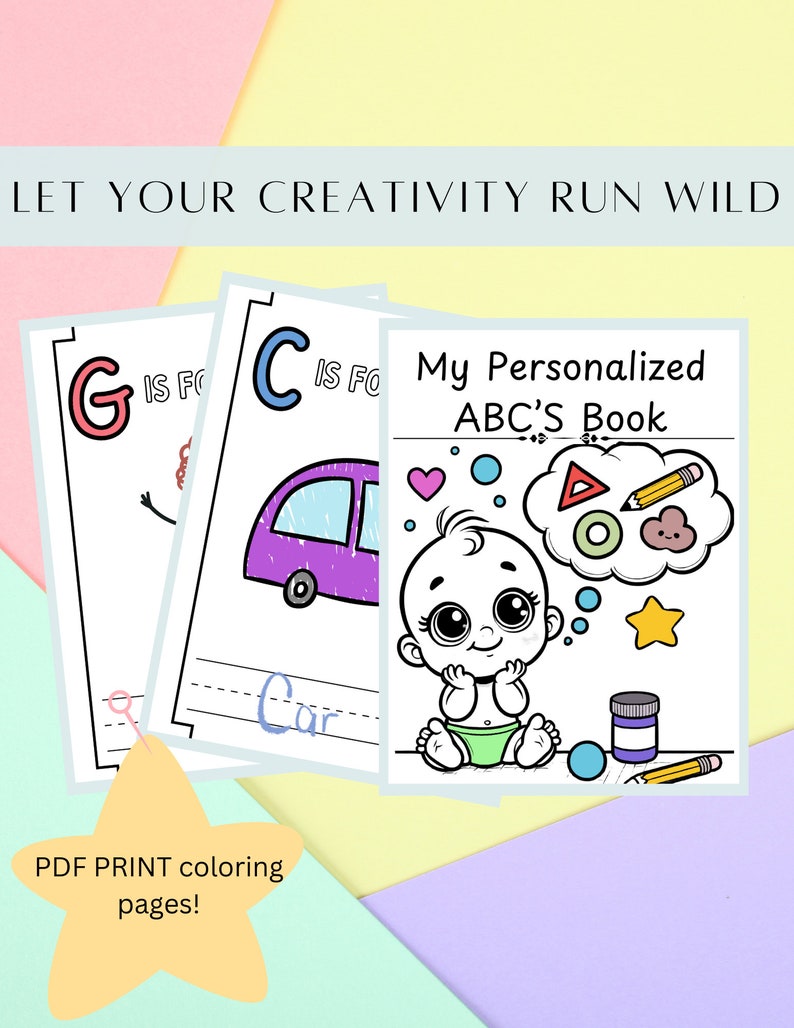 27 Pages Personalized ABC Coloring Pages! My Baby's First ABC Book ...