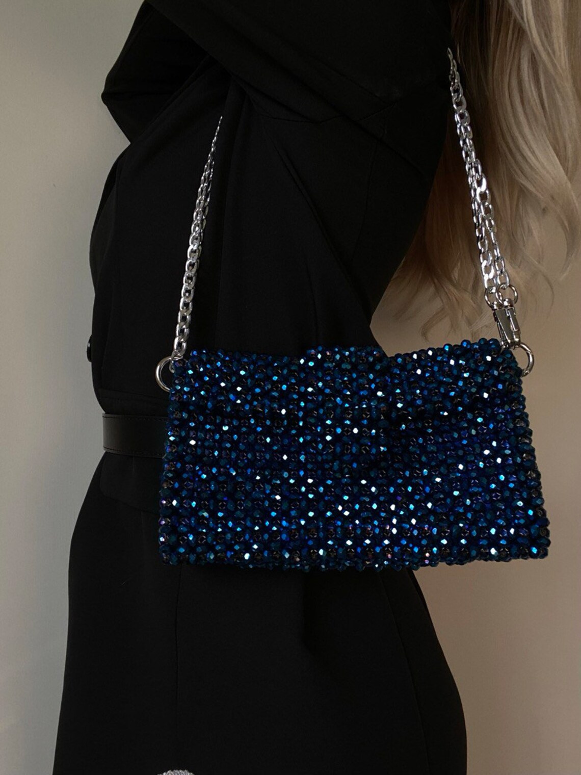 Handmade Crystal Bead Bag, LUXURY Bead Bag, Women Bead Bag, Bead Bag ...