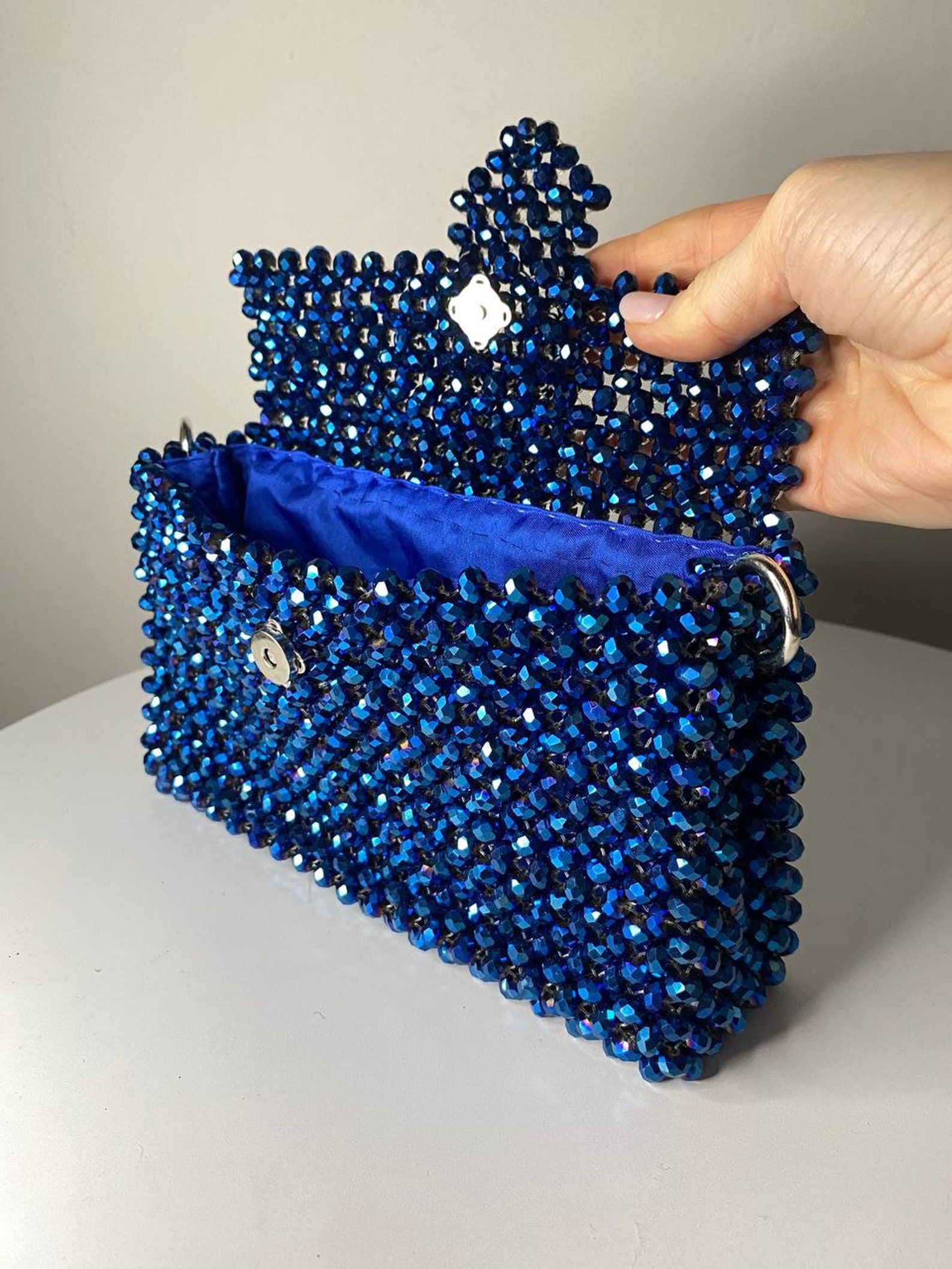 Handmade Crystal Bead Bag, LUXURY Bead Bag, Women Bead Bag, Bead Bag ...