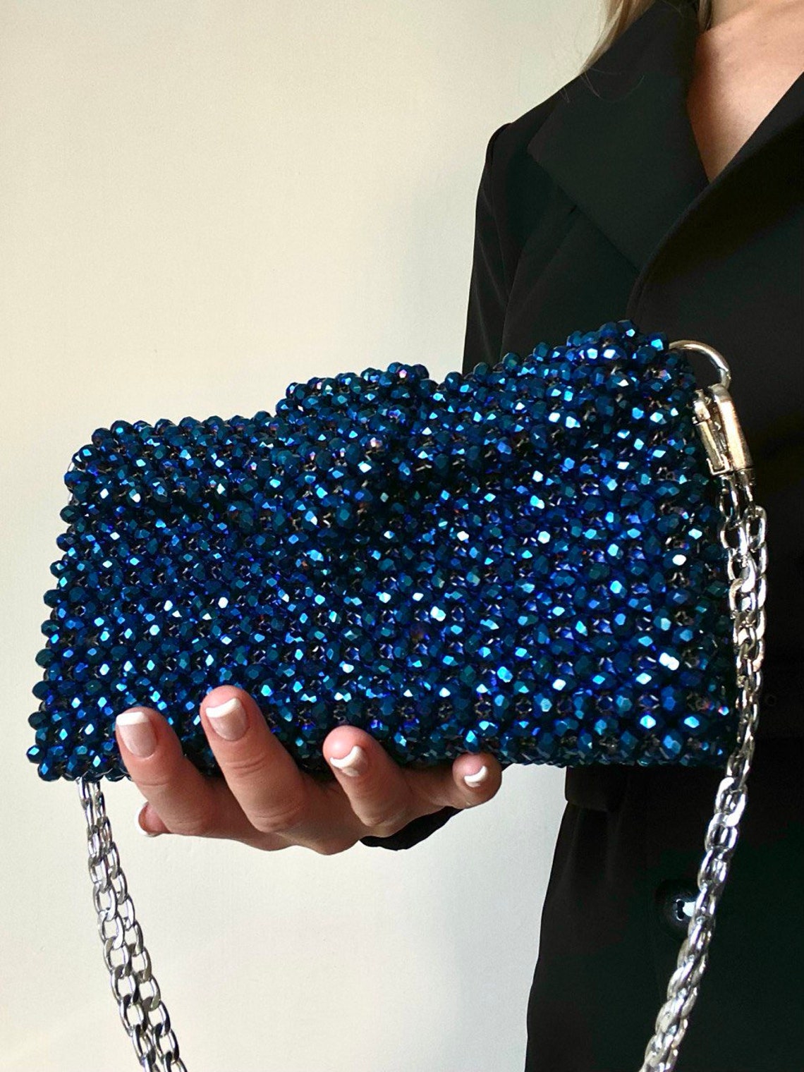 Handmade Crystal Bead Bag, LUXURY Bead Bag, Women Bead Bag, Bead Bag ...