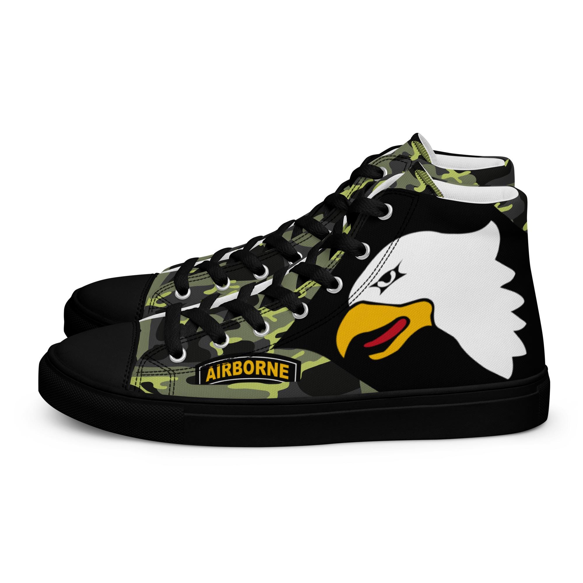 Airborne Military Colors Men’s High Top Canvas Camo Shoes 101st ...