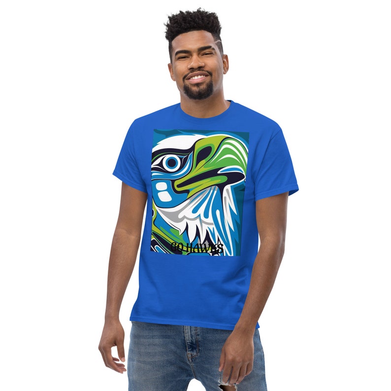 Men's Classic Tee Seattle Seahawks ,native Art , Sportswear ,gildan ...